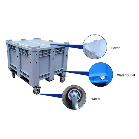 Heavy duty large vented food grade pallet crates plastic folding fruit ...