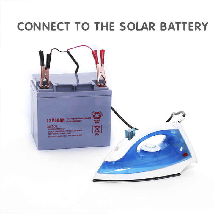 PANERKA 12VDC Solar Iron Traveling Portable Solar Battery Power Supply ...