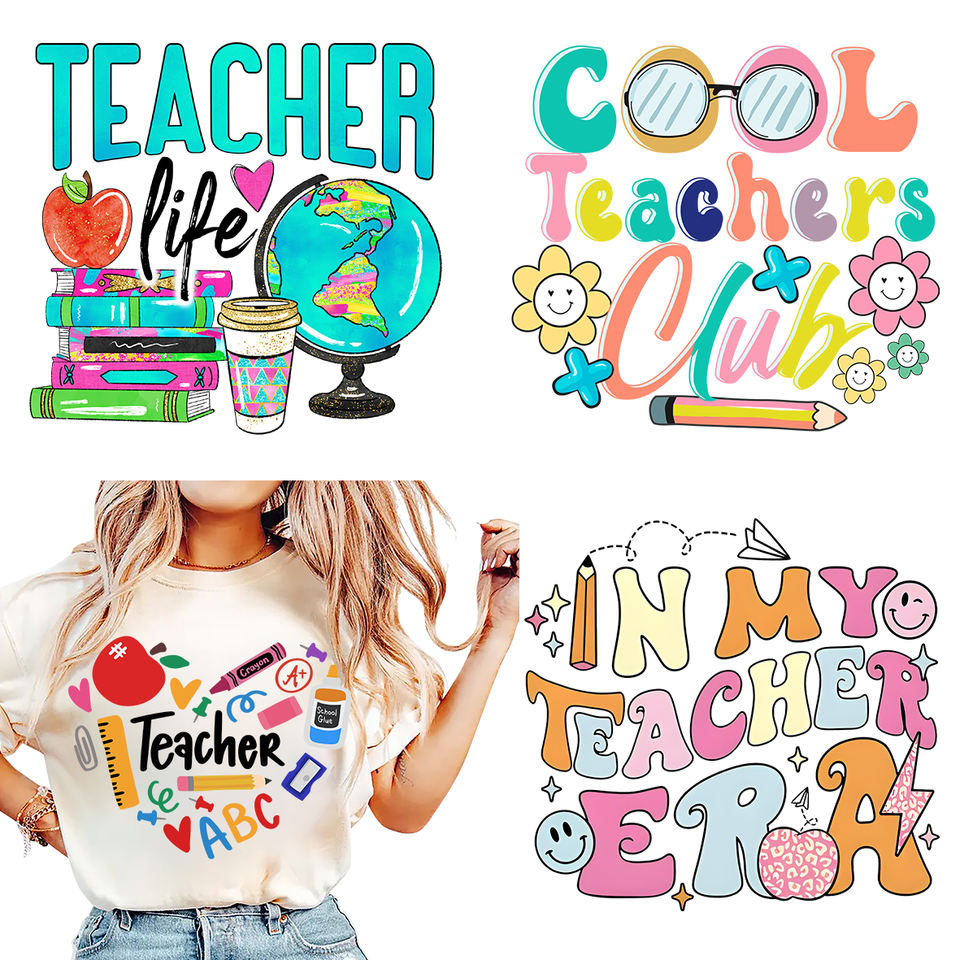 Teacher Life DTF Decals Transfers Back to School Plastisol Dtf Heat ...