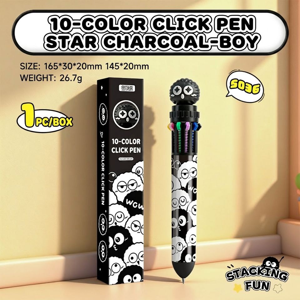 Cute Cartoon 10-Color Ballpoint Pen - Kawaii Multi-color Press Pen for ...