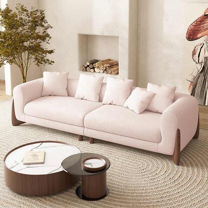 MEIJIA Sofa Set - Modern Solid Wood Comfy Tufted Apartments