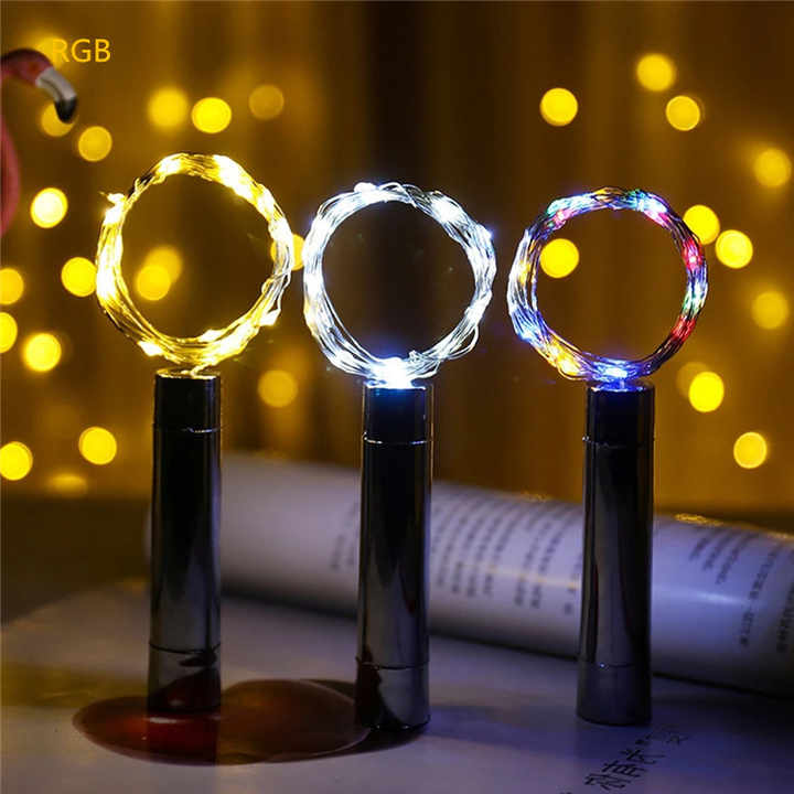Botol Anggur Gabus Kaca Tali Led, Kawat Tembaga Lampu Peri Hadiah Ulang ...