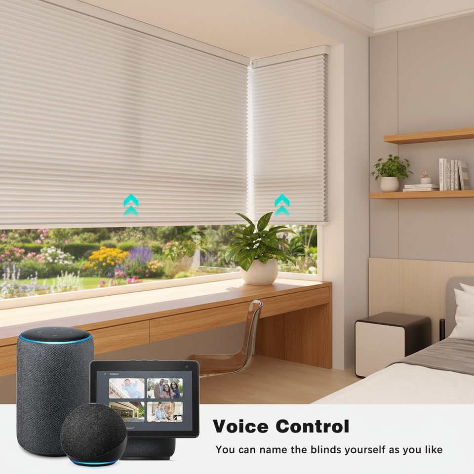 Smart Google Electric Motorized Customizable Blackout Honeycomb Fabric ...