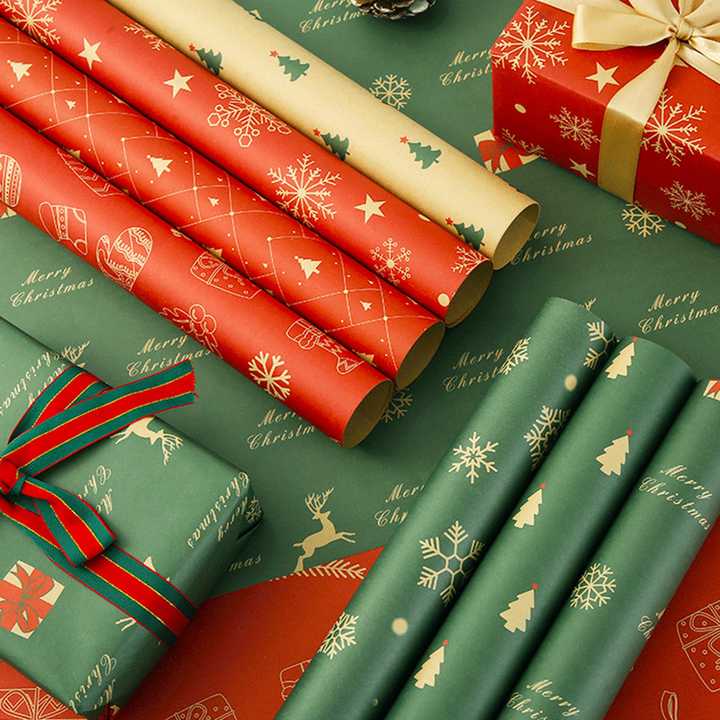 Custom Logo Printed Bulk Wholesale Wrapping Paper Roll Christmas Gift ...