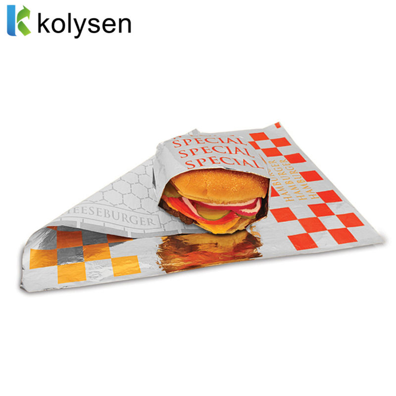 Hot Fast Food Insulated Hamburger Wrapper Wrapping Paper Burger ...