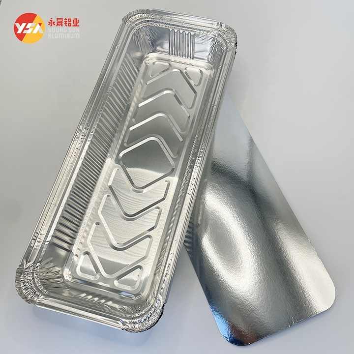 Disposable Rectangular Take away Aluminium Foil Trays Takeout Container ...