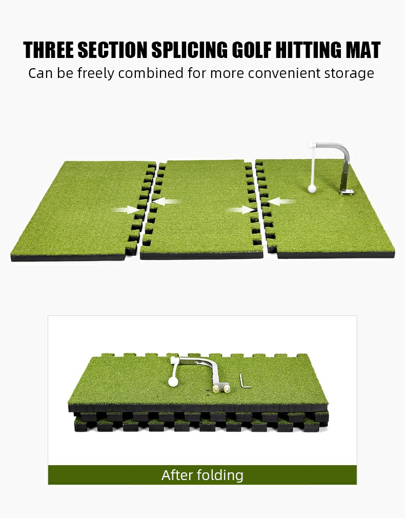 PGM HL012 adjust height anti slip golf swing training mat stitching ...