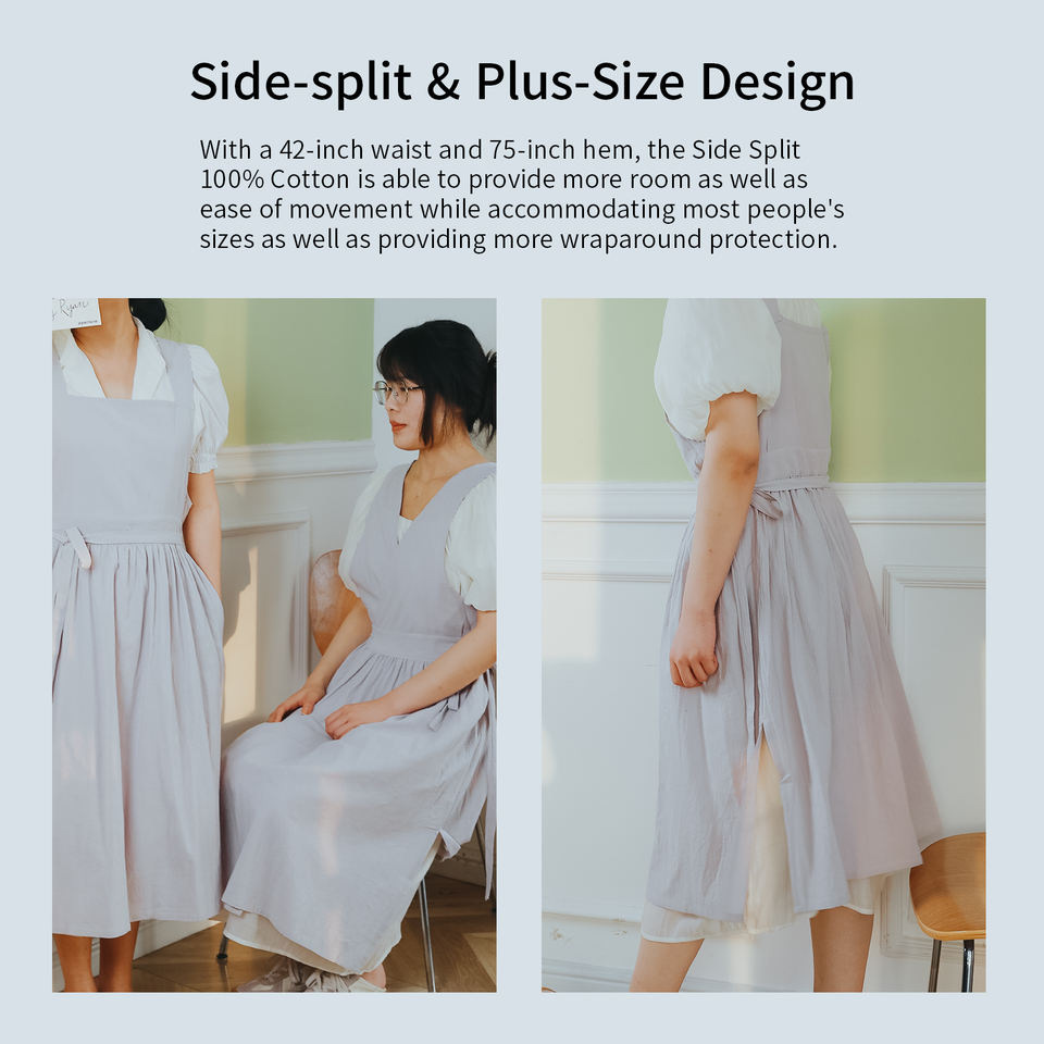 Litian Adjustable Baking Cotton Double Side Apron with Pockets