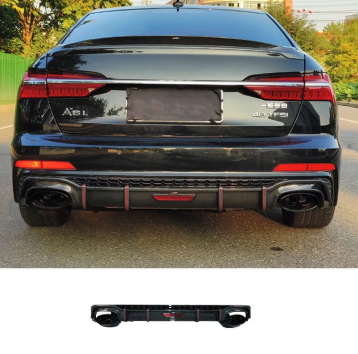 Automotive Parts Rear Diffuser For Audi A6 C8 2019-2023 Upgrade Audi ...