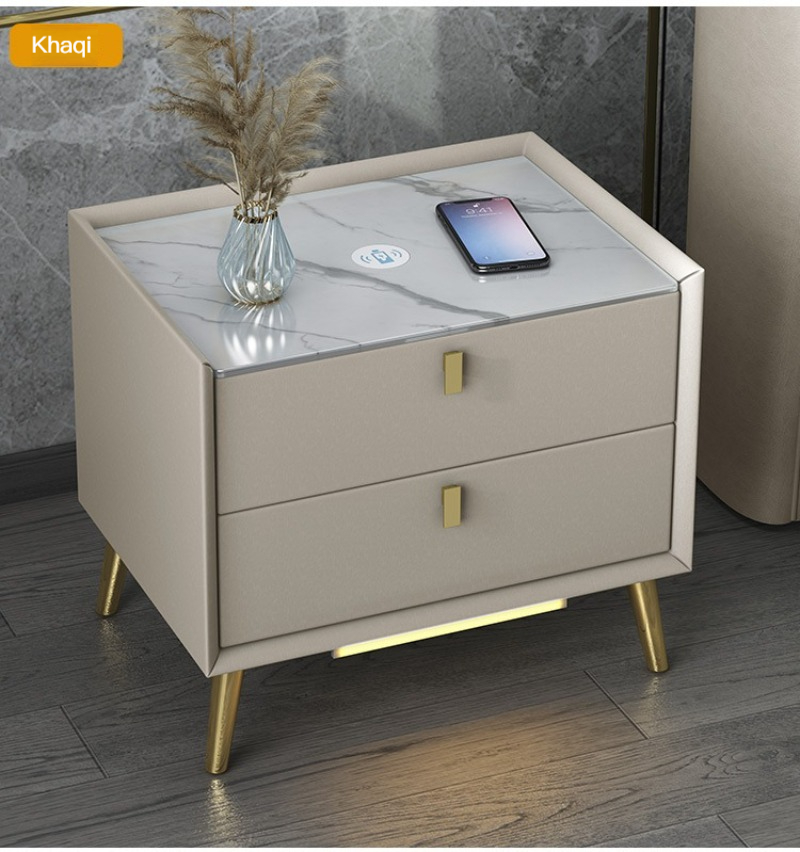 Smart Slide Wood Panel Bedside Table Nightstands for Home Furnishing ...