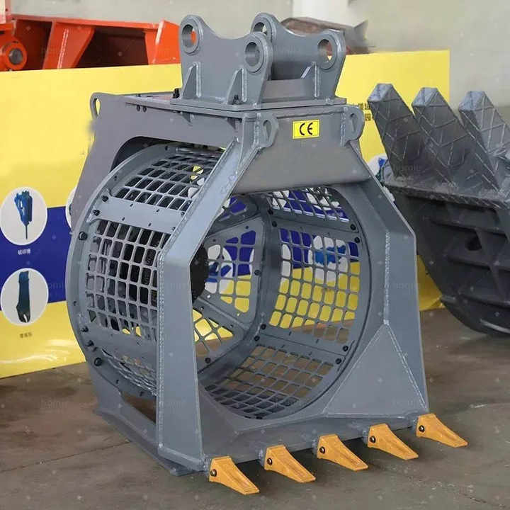 12-16 Ton Stone Rotary Screening Bucket Sieve Excavators Continuous ...