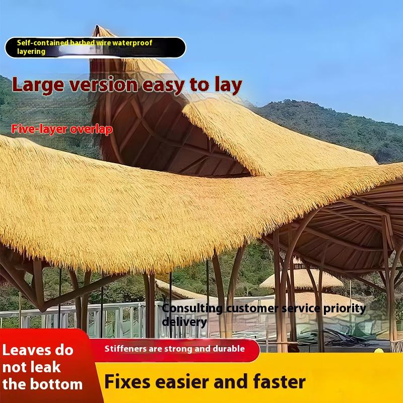 Modern Square Artificial Fake Thatch Roof Tiles Simulated Straw Plastic ...