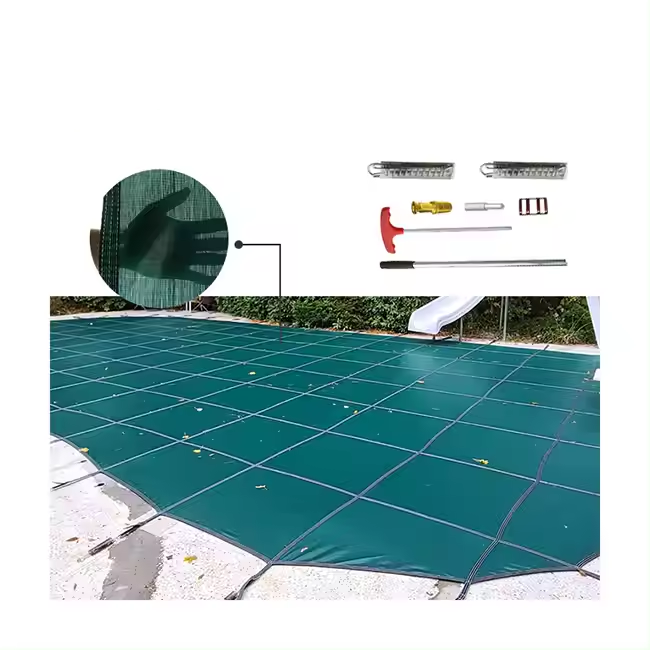210g 100% Polypropylene Green Rectangular Winter Safety Swimming Pool ...