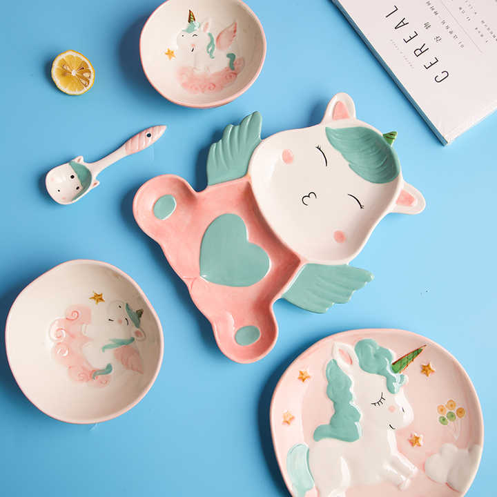 Cute Cartoon Animal Design Ceramic Dinnerware Set