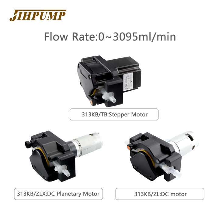 For JIHPUMP 313KB/ZL Small Peristaltic Pump DC 12v/24v Food Grade Liquid Dosing Beverage Juice ...