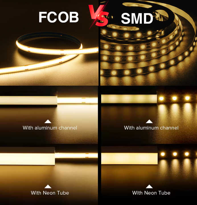 Cob Led Strip CE ROHS 320leds/m 3000k 4000k 6500k 24v 12v 8mm Flexible ...