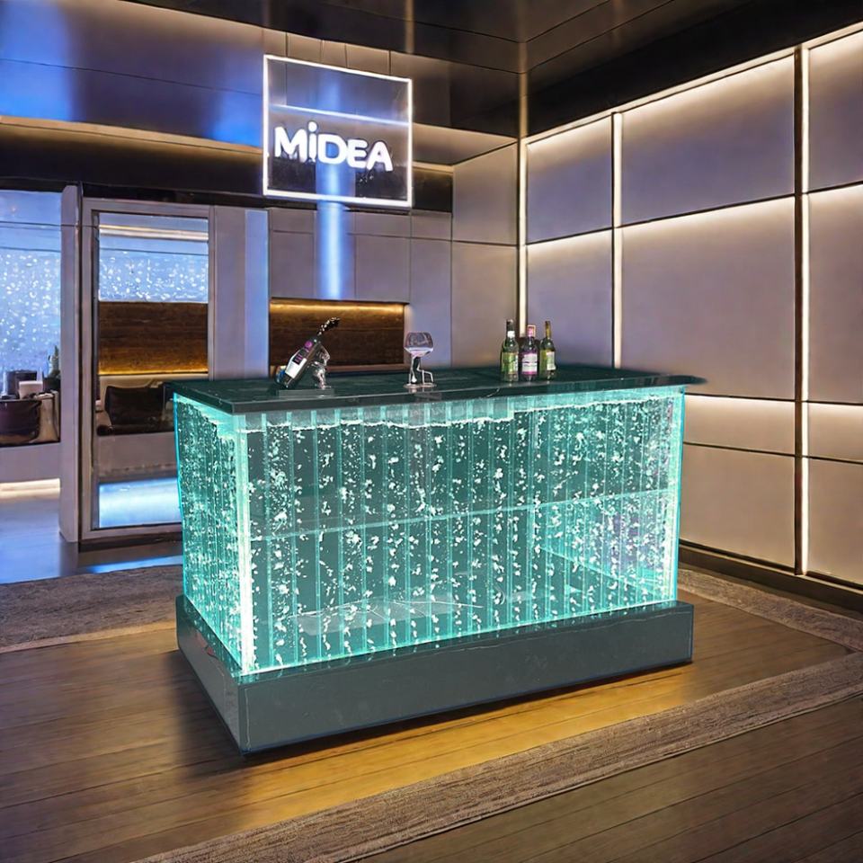 Modern Coffee Table bar Table and Metal Coffee Table with RGB Led Light ...