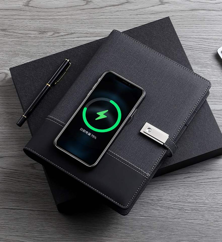 Bestsellers 2026 Leather A5 Notebook Power Bank Notepad with Wireless ...