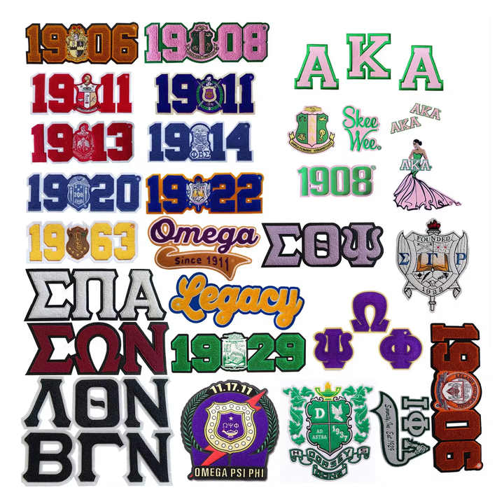 Wholesale Custom Embroidery Logo Omega Psi Phi Fraternity Patches Iron ...