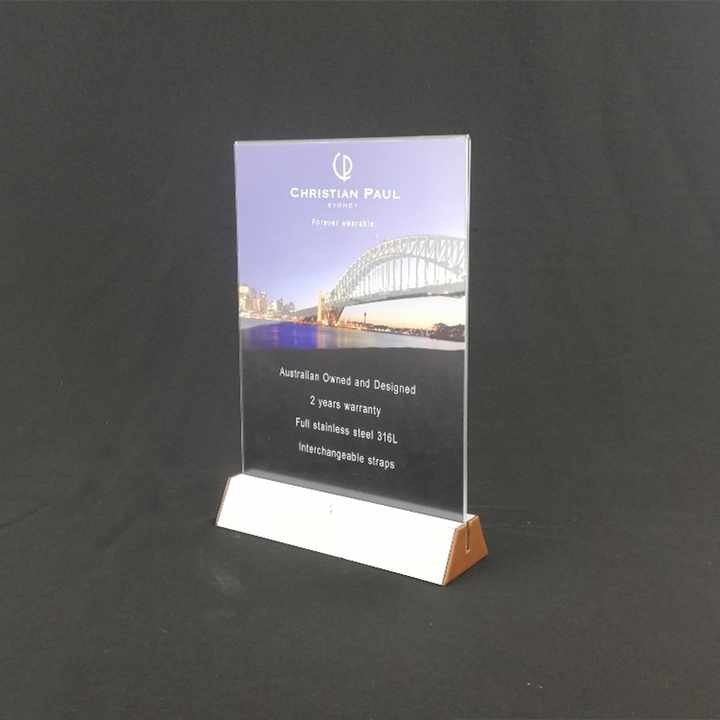 Custom acrylic sign logo holder detachable menu countertop display ...