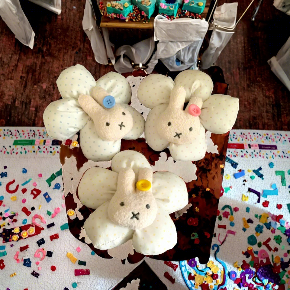 Cute Cartoon Rabbit Fabric Scrunchie Hair Tie High-Value Sweet Girl ...