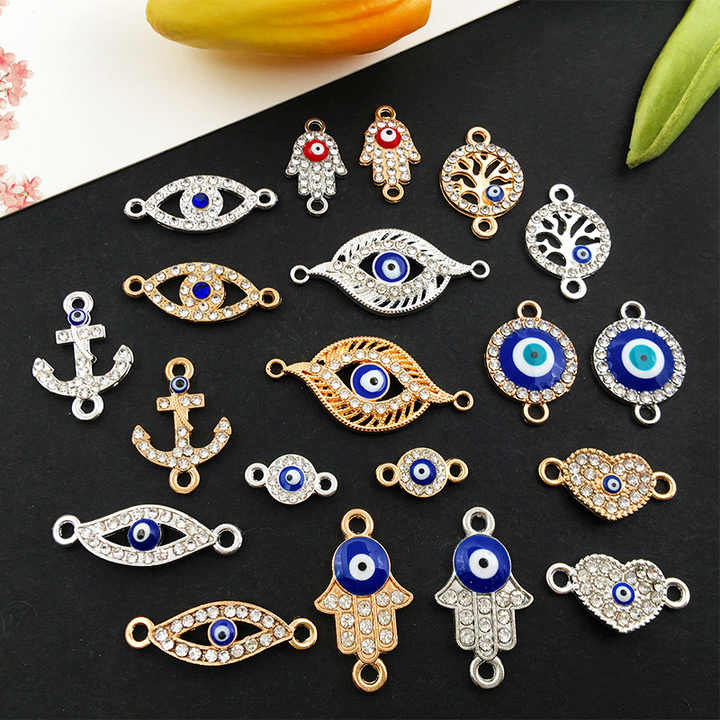 JC crystal evil eye diy diamond pendant fashion jewelry accessories ...