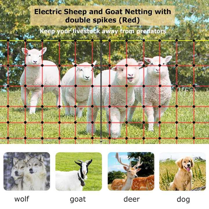 Lydite Electric Net Fencing 90cm*50m Farm System Netting Kit Electric ...