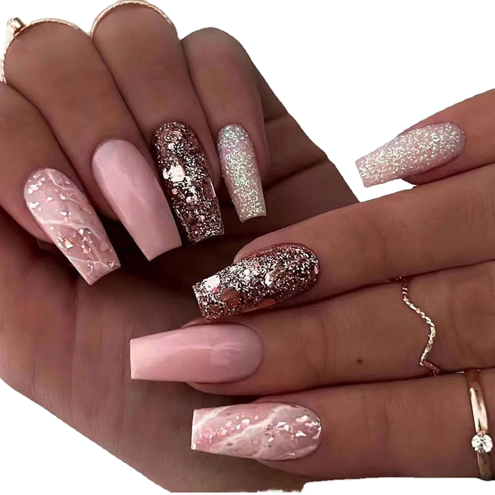 Wholesale High Quality 24pcs Boxed Beautiful Nail Tip French Square ...