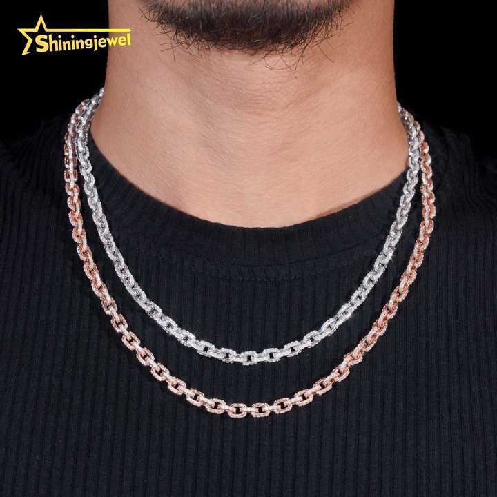5mm Square Chain Rolo Chain Cuban Link Chain Moissanite Cuban Bracelet ...