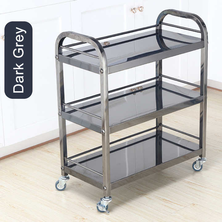 TIANXING 3-Layer Stainless Steel Serving Trolley Carts Golden Push Food ...