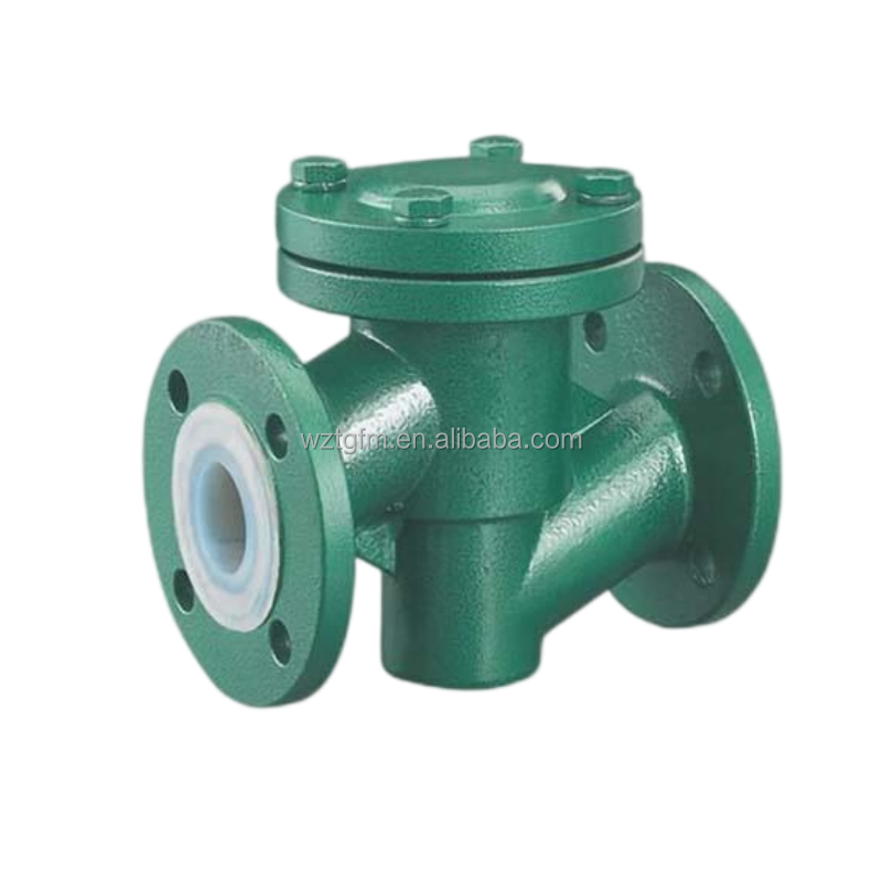 Lift Type PTFE Lined Flange Lift Check Valve Anti Corrosion Acid Alkali ...