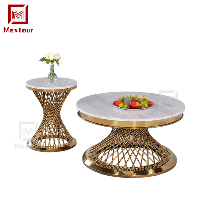 Luxury Round Marble Top Coffee Table - Perfect for Dining