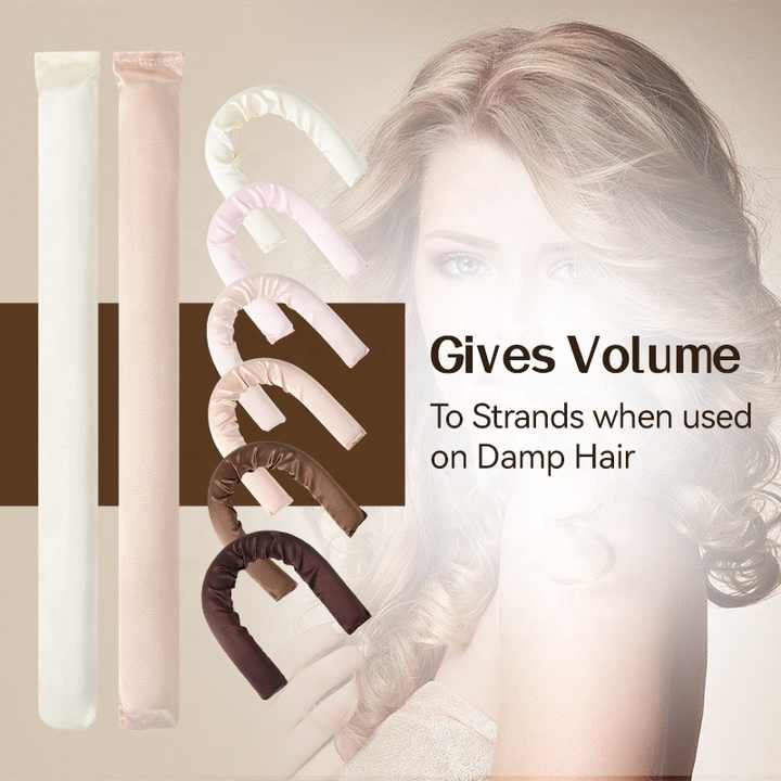 Custom logo 6pcs Kit Twist Sponge Sleep Satin Hair Curling Rod Set ...