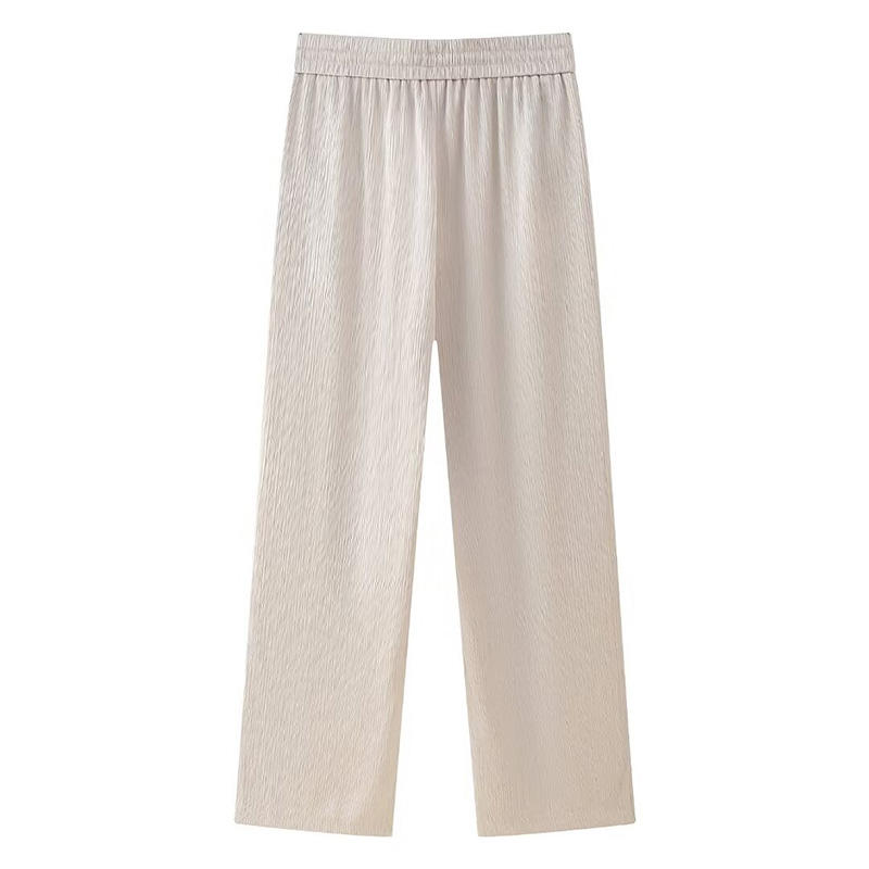 ZATRHMBM Women's 2025 New Fashion Wrinkle Effect Pants High Waist ...