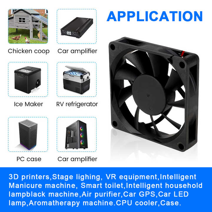 70x70x15 Ventilation Exhaust Fan 70mm Axial Flow Cooling Silent Fan for ...