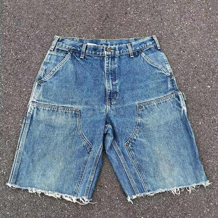 Custom Factory Distress Wash Baggy Double Knee Canvas Twill Denim ...