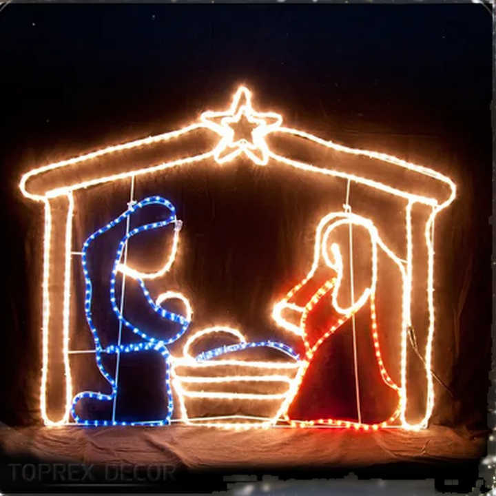 Jesus Christmas Lights Outdoor - Nativity Scene Decorations
