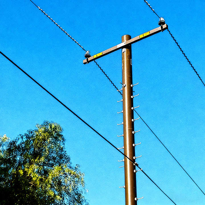 High Voltage Utility Pole 12m-50m Range Fiberglass Electric Power Pole ...