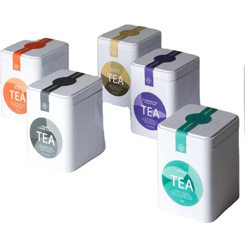 Custom Tinplate Embossed Logo Airtight Tea Cans - Luxury