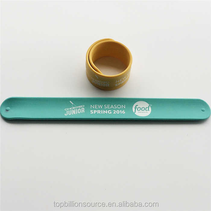 Factory New Custom Kids Slap Band Silicon Snap Bracelet with Full Color ...