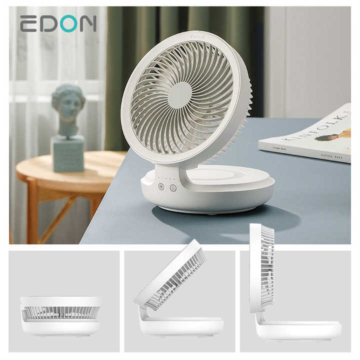 Portable Rechargeable Pedestal Cooling Light Fan with Remote