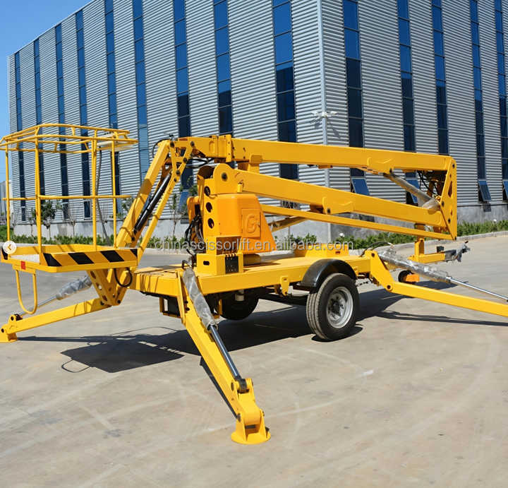 Lifting 10m 12m Towable Boom Spider Lift Trailer Cherry Picker Tree ...