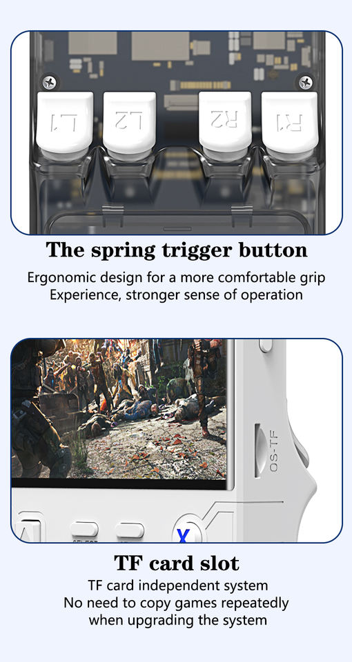 R36 ultra R36 Ultra Handheld Gaming Console Wifi 64GB Linux RGB Light ...