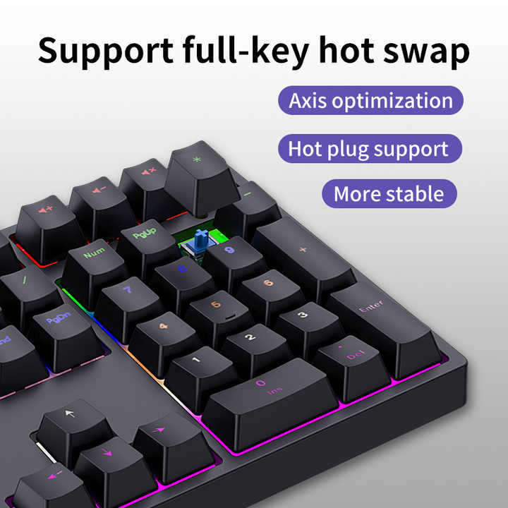 34-Key Wired USB Type-c Ergonomic RGB Mini Mechanical Numeric Keyboard for Office Computer ...