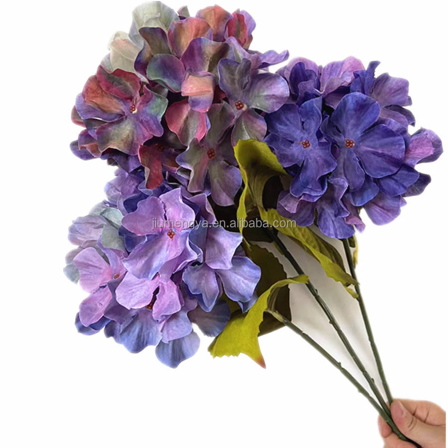 Handmade Silk Hydrangea Flower Branch Red Pink Purple for New Year Back ...