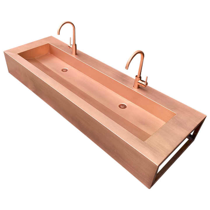 Handmade Copper Washbasin with Integrated Sink - Luxury