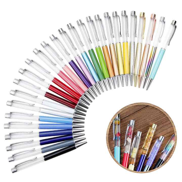 27 PACK Colorful Empty Tube Pens - DIY Liquid Sand Pens