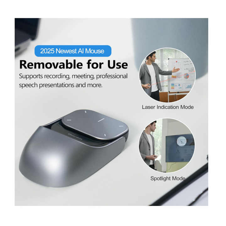 Cheerdots 2 Rechargeable Bluetooth AI Mouse with Voice Recorder & LED