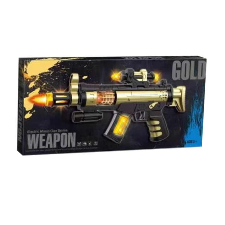 Music & Light Firing Electric Toy Submachine Gun ABS Material Battery ...