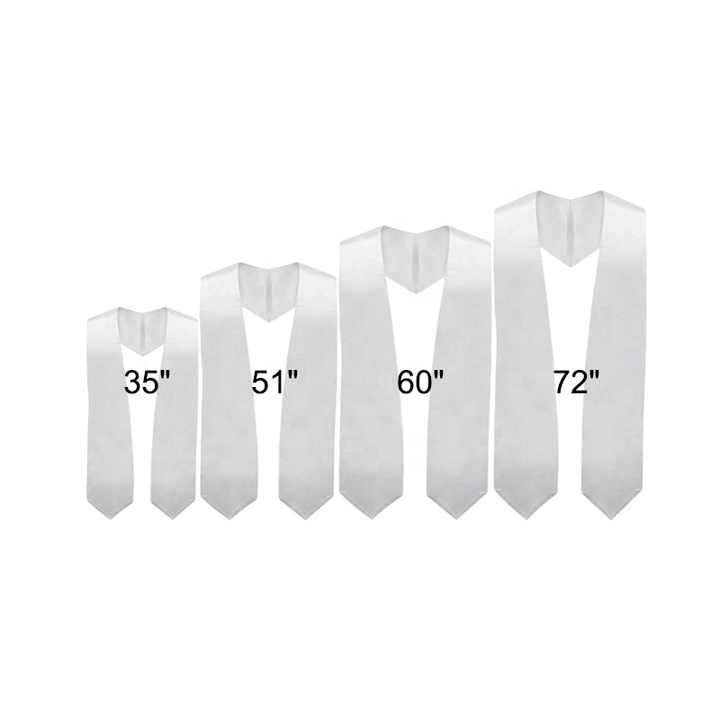 35/51/60/72 Inch DIY Design White Personalized Logo Kid Grad Stoles ...